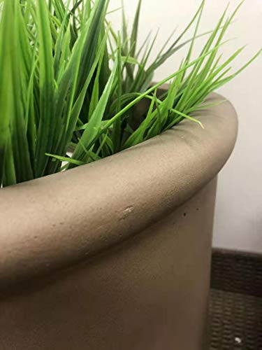 Kante Large Concrete Round Classic Planter for Outdoor, Desert Sand 13.8" x 13.8" x 13.8"