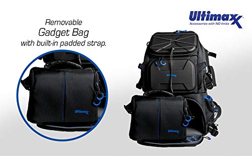 Ultimaxx Extra Large Camera DSLR/SLR Backpack for Nikon, Canon, Sony, Panasonic, Pentax, Olympus, and Fuji Camerasâan Outdoor Hiking/Travelling Backpack with 15.6 Laptop Compartment