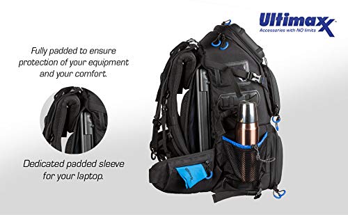 Ultimaxx Extra Large Camera DSLR/SLR Backpack for Nikon, Canon, Sony, Panasonic, Pentax, Olympus, and Fuji Camerasâan Outdoor Hiking/Travelling Backpack with 15.6 Laptop Compartment