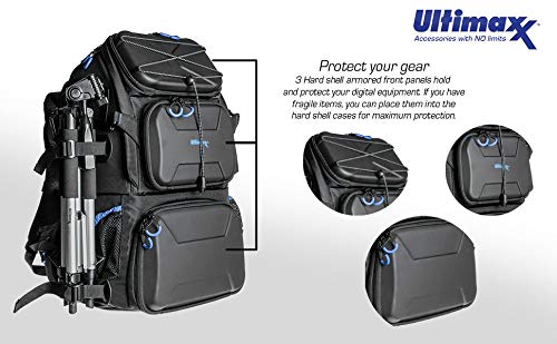 Ultimaxx Extra Large Camera DSLR/SLR Backpack for Nikon, Canon, Sony, Panasonic, Pentax, Olympus, and Fuji Camerasâan Outdoor Hiking/Travelling Backpack with 15.6 Laptop Compartment
