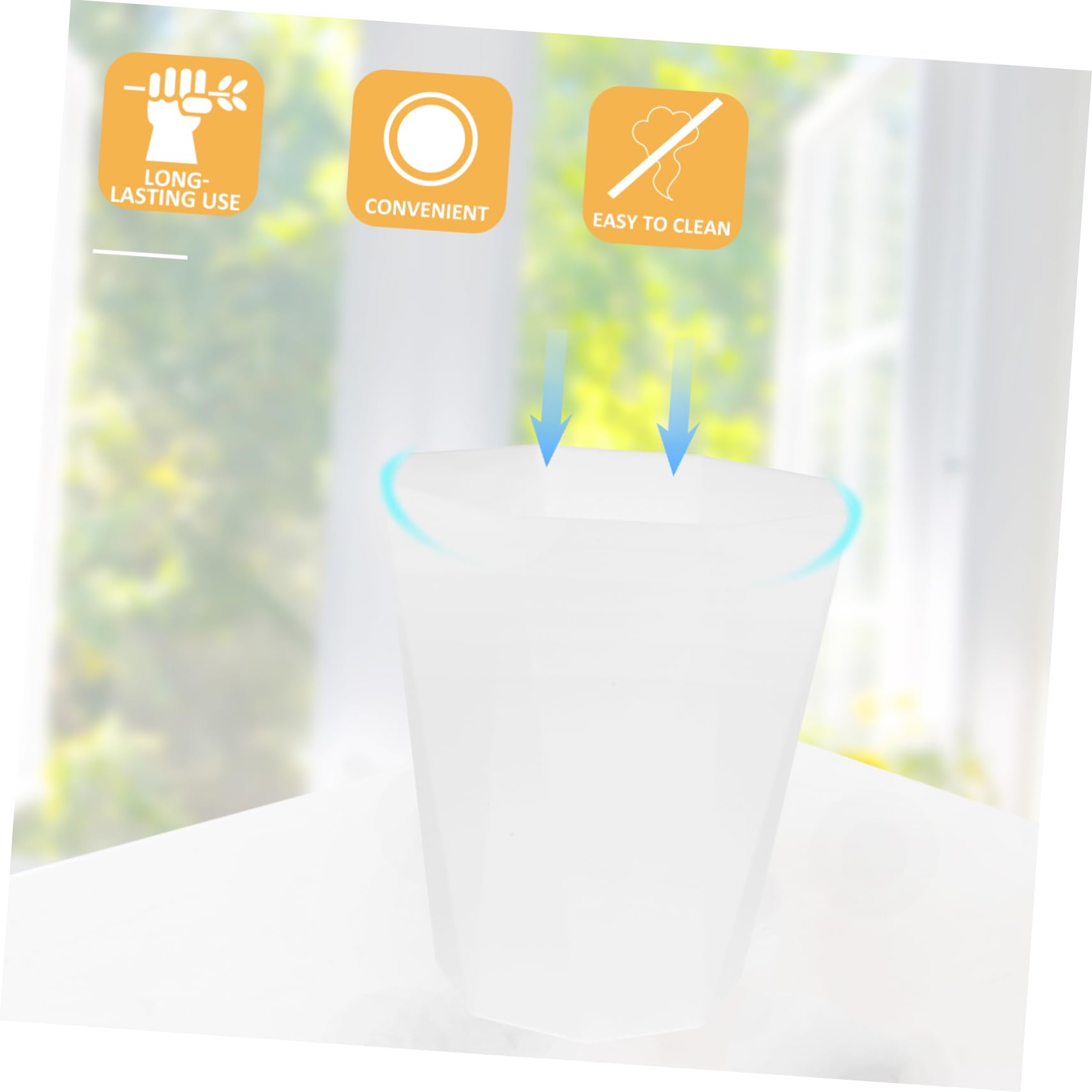 GARVALON 1pc uncovered Waste bin Small Trash can Trash bin for car Kitchen Waste bin Bathroom Garbage can Waste Container Plastic Waste Basket Trash Can Wastebasket Office White Button Mini