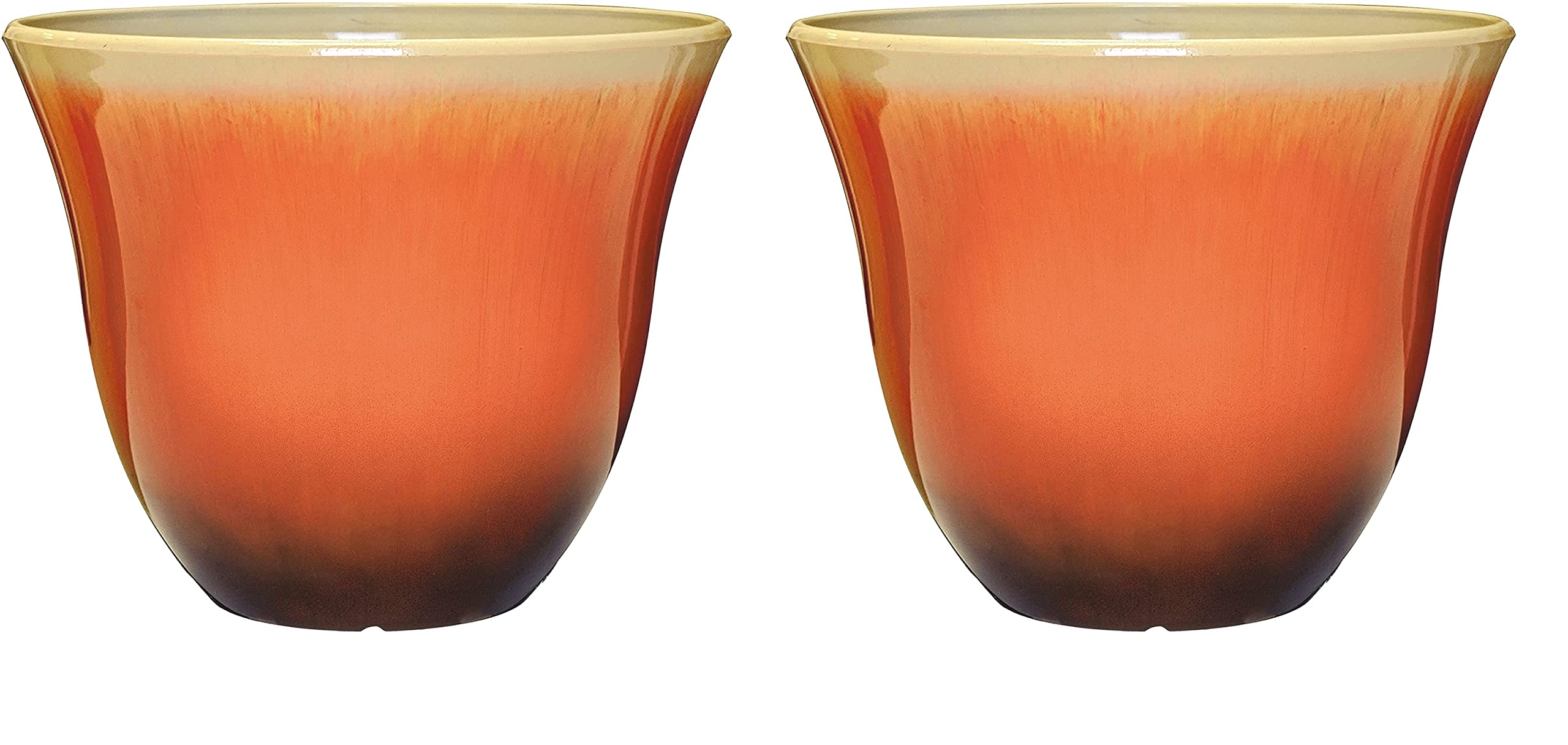 Classic Home and Garden Honeysuckle Planter, Patio Pot, 15inch Tequila Sunrise (Twо Расk)
