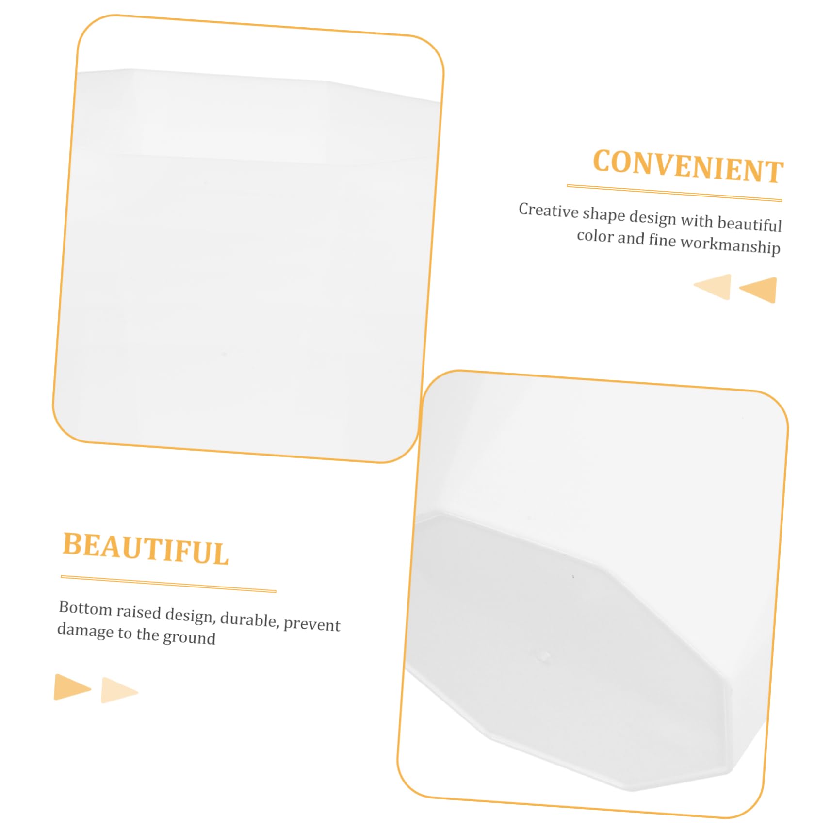 GARVALON 1pc uncovered Waste bin Small Trash can Trash bin for car Kitchen Waste bin Bathroom Garbage can Waste Container Plastic Waste Basket Trash Can Wastebasket Office White Button Mini