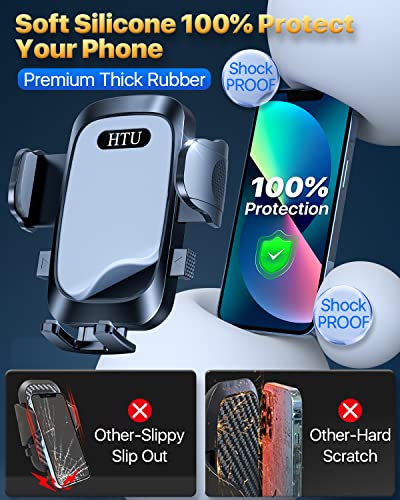 HTU Phone Mount for Car [2023 Upgraded Military-Grade Super Suction] Universal Car Phone Holder Mount for Car Dashboard Windshield Vent Car Mount for iPhone 14 Pro Max Plus Samsung All Phones & Cars
