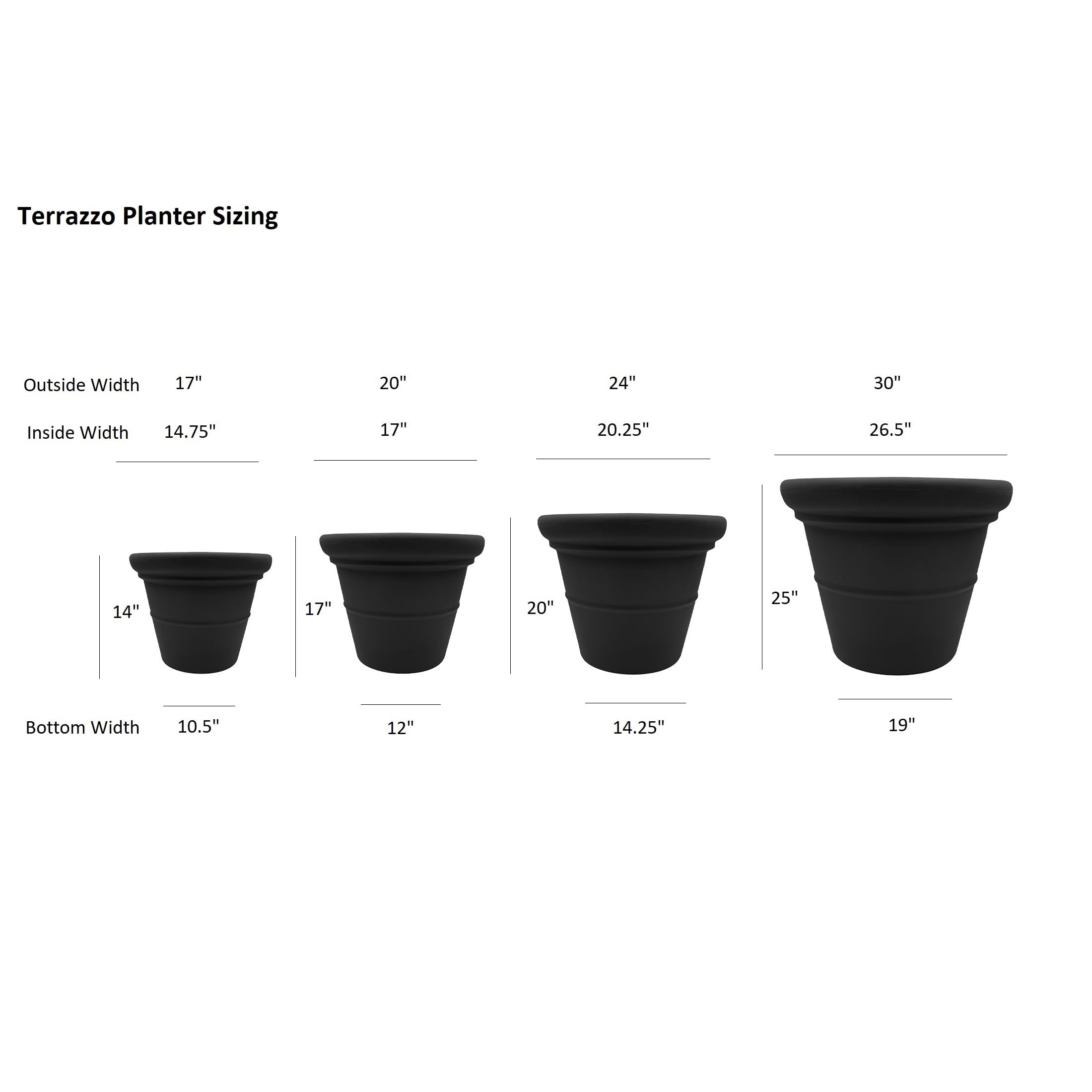 The HC Companies 17 Inch Terrazzo Large Round Planter - Rolled Rim Weather Resistant Decorative Plastic Plant Pot with Drainage for Indoor Outdoor Use, Clay