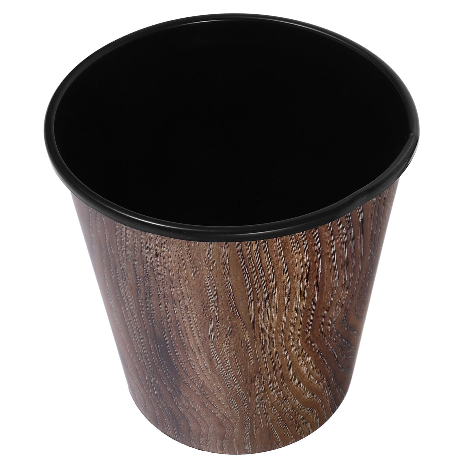 VILLCASE Vintage Wood Grain Plastic Trash Can Round Wastebasket 7l Garbage Can Trash Bin Farmhouse Garbage Bin Container for Under Desk Kitchen Bedroom Hotel or Kids Room