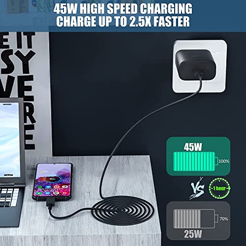 Fast Charger Type C,Samsung 45W USB C Charger Super Fast Charging Block with 6.6Ft Android Phone Charger Cable for Samsung Galaxy S23/S23 Ultra/S23 Plus/S22 Ultra/S22/S22+/S20Ultra/Note 10 Plus,Tab S8