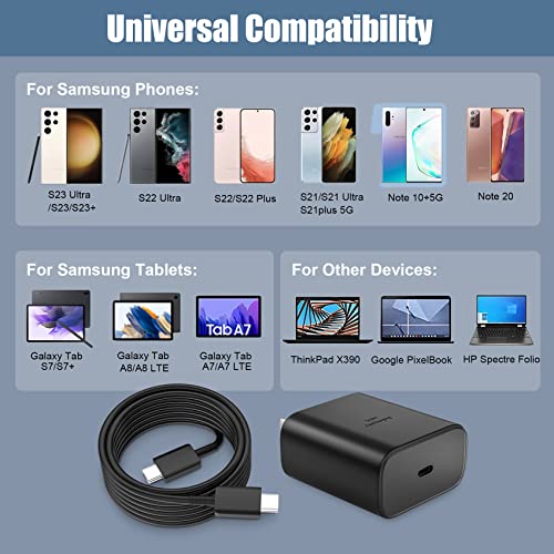 Fast Charger Type C,Samsung 45W USB C Charger Super Fast Charging Block with 6.6Ft Android Phone Charger Cable for Samsung Galaxy S23/S23 Ultra/S23 Plus/S22 Ultra/S22/S22+/S20Ultra/Note 10 Plus,Tab S8