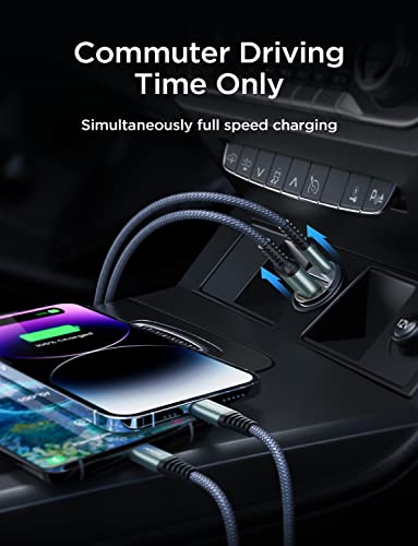 AINOPE USB C Car Charger Adapter, [PD36W & QC36W] Super Fast Car Charger USB C,Cigarette Lighter USB Charger with 2-Port 36W Compatible with iPhone 14 13 12, Samsung S23, MacBook Pro, iPad