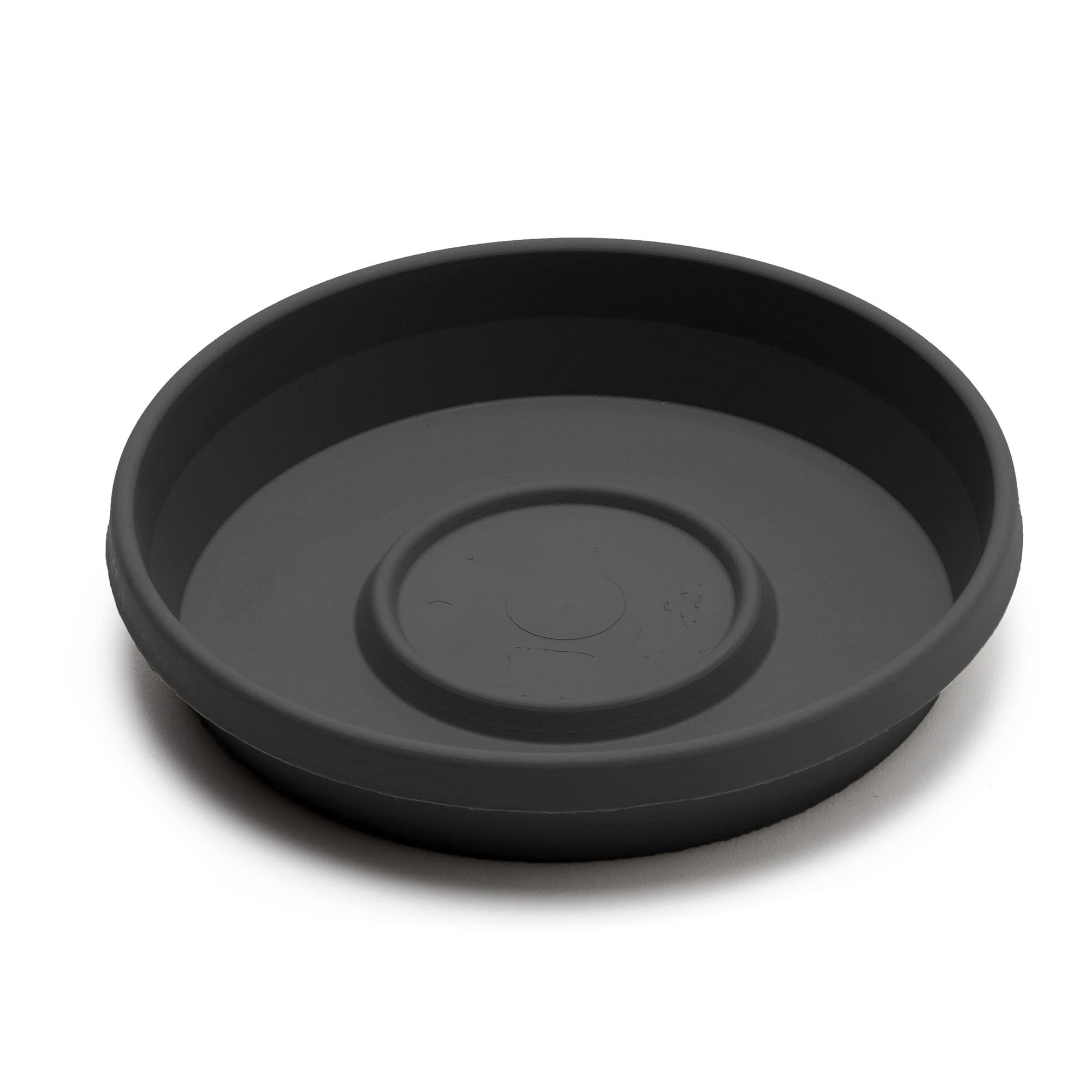 Bloem Terra Pot Round Drain Saucer: 24" - Black - Tray for 17-24", Matte Finish, Durable Resin, Ribbed Bottom, for Indoor and Outdoor Use, Gardening, Planter Not Included, 17.5"