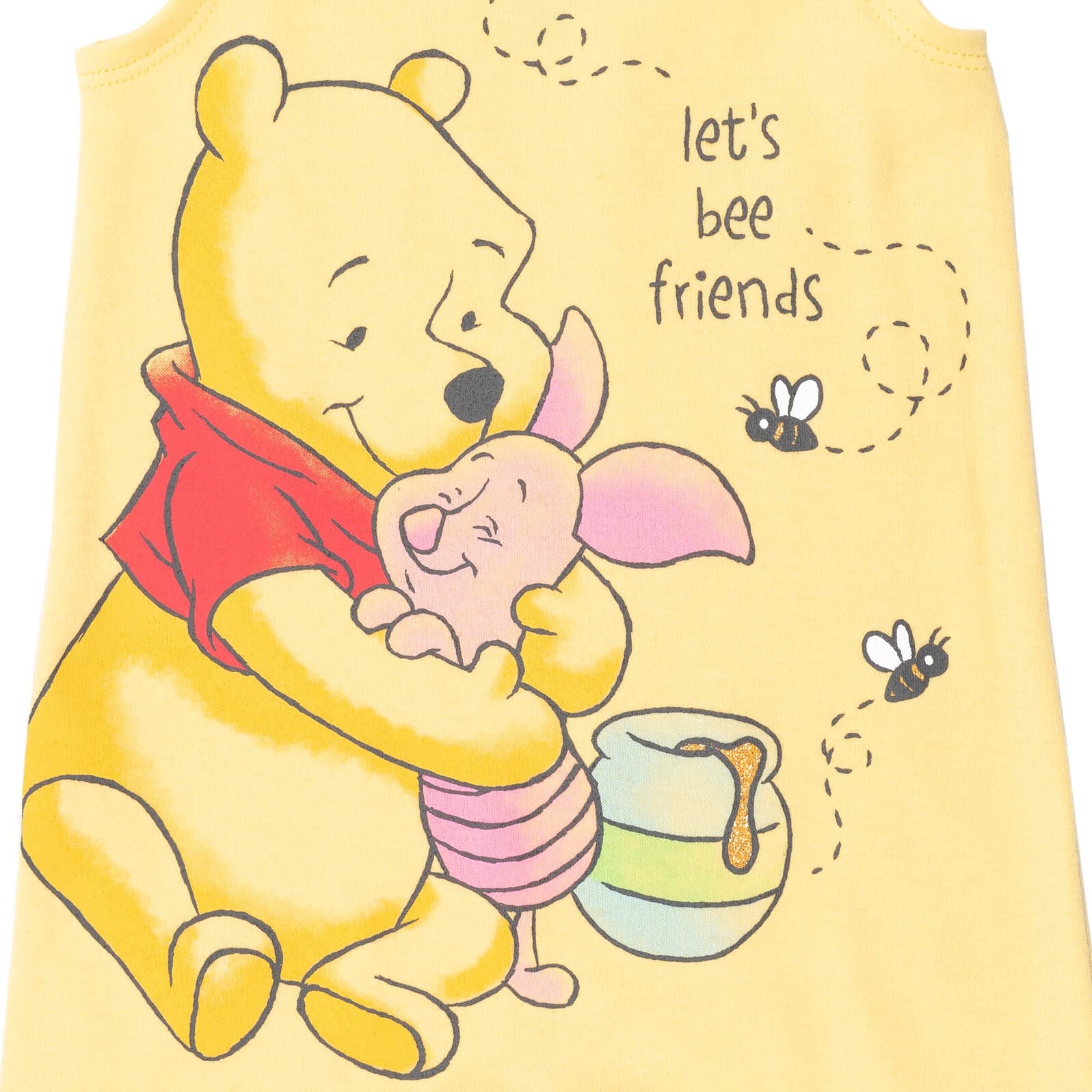 Disney Winnie the Pooh Infant Baby Girls Snap Romper and Headband Yellow 18 Months