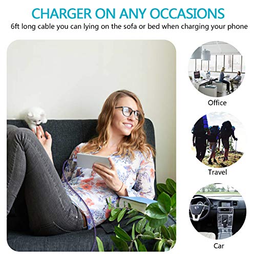 C Charger Cable Fast Charging Phone Android Power Cord 4Pack for Samsung Galaxy S22+ S22 Ultra S22 Plus Note 21/20 Ultra, S21+/S20 Plus/S21 S20 FE/S10 Plus/S9 A11/A21/A51/A71 Google Pixel 5 4A XL