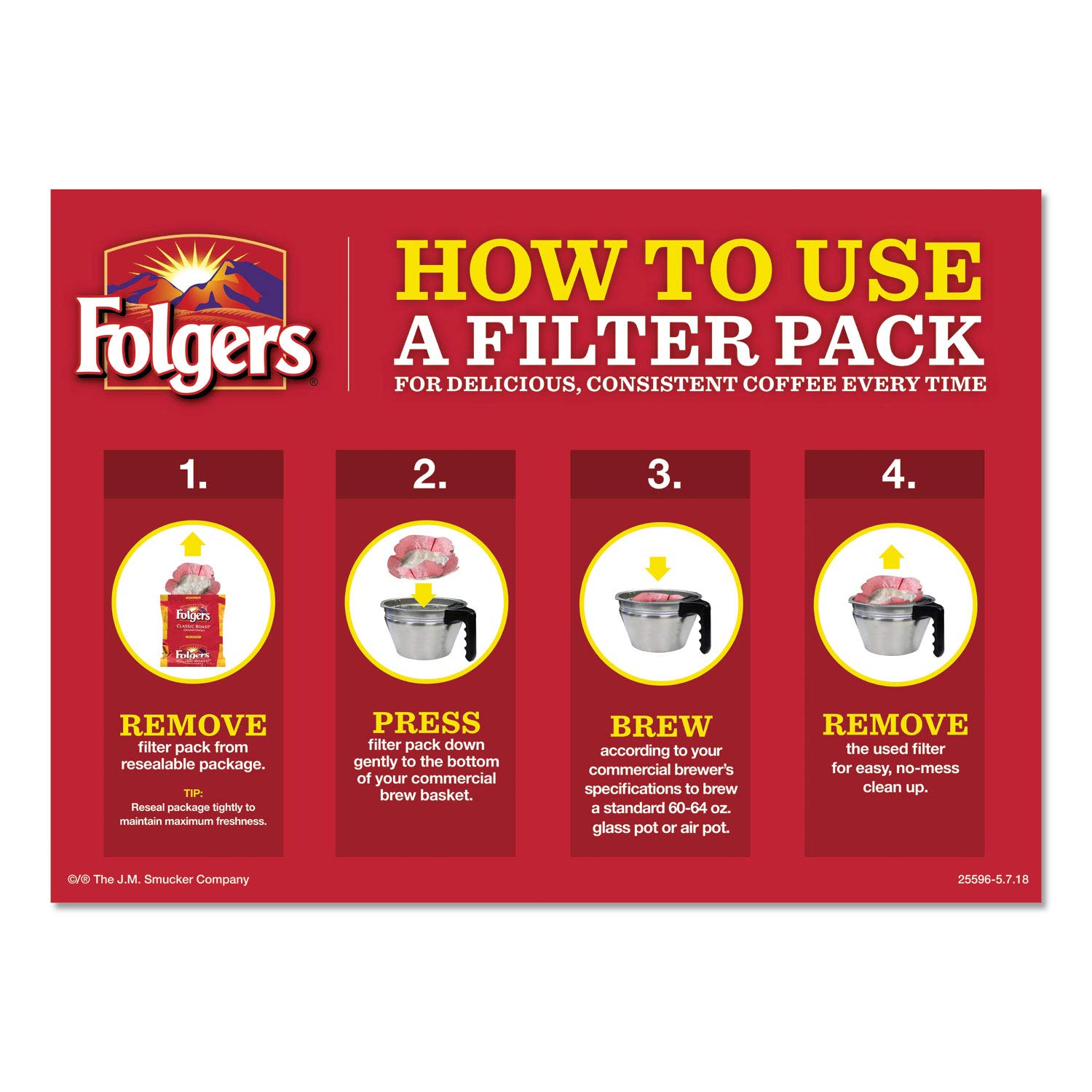 Folgers Classic Roast Medium Roast Ground Coffee, 40- 1.05 Ounce Filter Packs