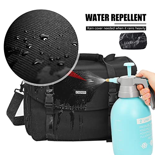 CADeN Camera Bag Case Shoulder Messenger Bag with Tripod Holder Compatible for Nikon, Canon, Sony, DSLR SLR Mirrorless CamerasâWaterproof (Black, Large)