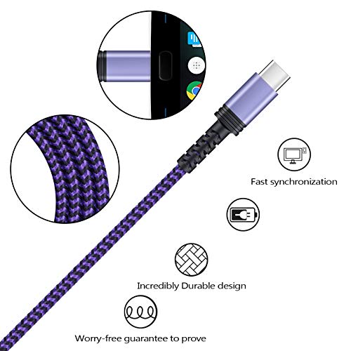 C Charger Cable Fast Charging Phone Android Power Cord 4Pack for Samsung Galaxy S22+ S22 Ultra S22 Plus Note 21/20 Ultra, S21+/S20 Plus/S21 S20 FE/S10 Plus/S9 A11/A21/A51/A71 Google Pixel 5 4A XL
