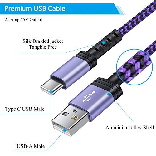 C Charger Cable Fast Charging Phone Android Power Cord 4Pack for Samsung Galaxy S22+ S22 Ultra S22 Plus Note 21/20 Ultra, S21+/S20 Plus/S21 S20 FE/S10 Plus/S9 A11/A21/A51/A71 Google Pixel 5 4A XL