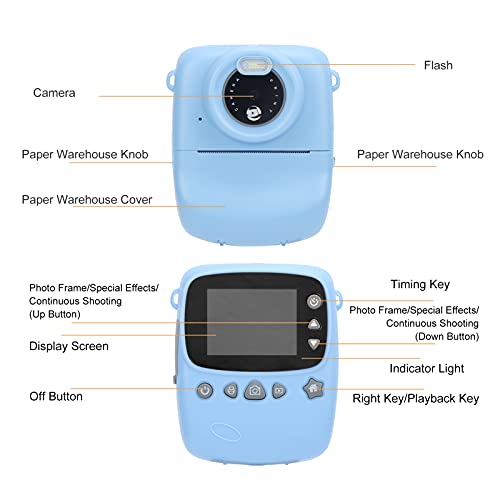 Shanrya Kids Digital Camera, Children Toy Camera Built in Microphone 12 MP Anti Skid for Kids for Boys and Girls(Blue)