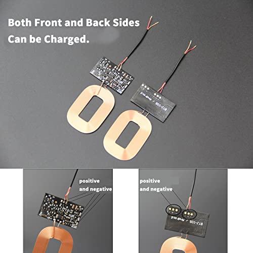 2 Pack Wireless Charger Receiver,DIY Wireless Charging Receiver Module with Magnetic Spacer,Qi Wireless Charging Standard,Built-in Short-Circuit Protection,Over-Voltage Protection