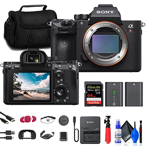 Sony a7R IIIA Mirrorless Camera (ILCE7RM3A/B) + 64GB Memory Card + Bag + Card Reader + Flex Tripod + Hand Strap + Memory Wallet + Cap Keeper + Cleaning Kit