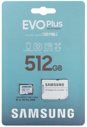 Samsung 512GB EVO+ Micro SD Memory Card for Samsung Phone Works with Galaxy Note 20 Ultra 5G, A42 5G, A21 Phone (MB-MC512KA) Bundle with (1) Everything But Stromboli MicroSDXC & SD Card Reader