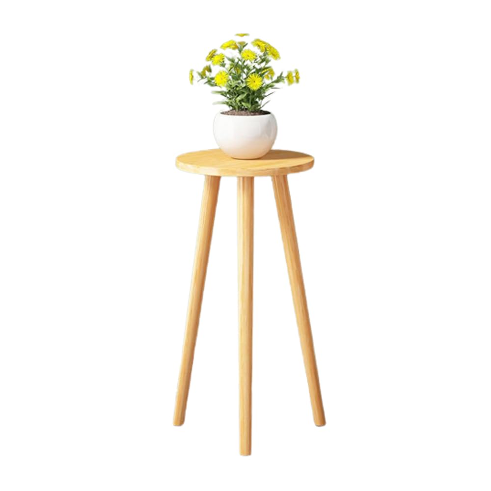 IOEDHW 27βRound Plant Stand, Classic Wood Flower Stand Stool, Plant Stand Flower Pot Holder, Wooden Stool For Indoor Plants, Garden Patio Rack Display Shelf Holds For Succulents, Cacti, Herbs