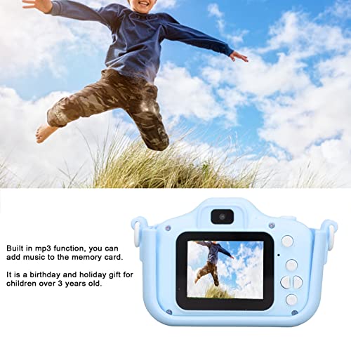 Liccx Kids Camera, Portable Kids Video Camera with Protective Cover and Lanyard, 1080P HD Digital Camera for Kids Age 3 4 5 6 7 8 9 10 11 12 Years Old(Blue, with 32GB Memory Card)