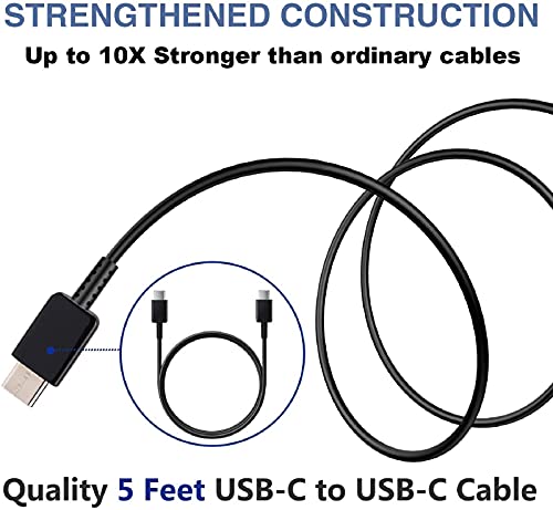 Samsung Super Fast Charging,25W USB C Wall Charger Block with 5FT Type C Cable for Samsung Galaxy S22/S22+/S22Ultra/S21/S21+/S20/S20+/S10/S10 Plus/S10e/S9/S9 Plus/S8 Plus/Note 20/Note 10/Note 9/Note 8