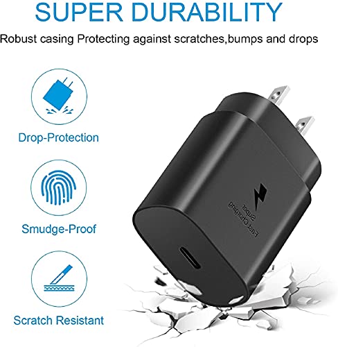 Samsung Super Fast Charging,25W USB C Wall Charger Block with 5FT Type C Cable for Samsung Galaxy S22/S22+/S22Ultra/S21/S21+/S20/S20+/S10/S10 Plus/S10e/S9/S9 Plus/S8 Plus/Note 20/Note 10/Note 9/Note 8