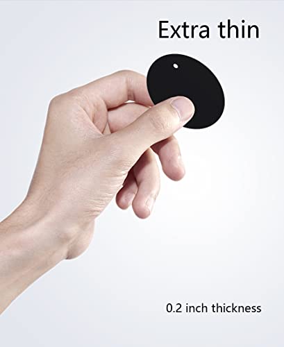 XSFOO Universal Metal Plate 4 Pack for Magnetic Phone Car Mount Holder Cradle with Adhesive (Compatible with Magnetic Mounts) - 2Rectangle and 2Round, Black