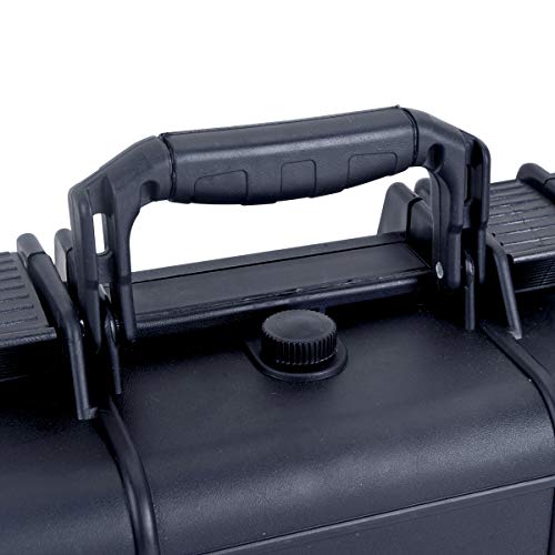 MEIJIA Portable All Weather Waterproof Protective Case,Hard Case,Camera Case With Customized Fit Foam,Fit Use of Drones,Camera,Equipments,Pistols,Elegant Black,13.35 x11.63x5.98inches