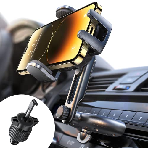 LISEN Adjustable Phone Mount for Car, CD Phone Holder for iPhone Car Holder Mount Ultra Sturdy Vent Cell Phone Mount CD Slot Car Cell Phone Holder for iPhone 14 Samsung S23 All Phones