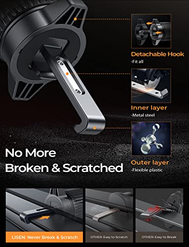 LISEN Adjustable Phone Mount for Car, CD Phone Holder for iPhone Car Holder Mount Ultra Sturdy Vent Cell Phone Mount CD Slot Car Cell Phone Holder for iPhone 14 Samsung S23 All Phones
