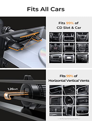 LISEN Adjustable Phone Mount for Car, CD Phone Holder for iPhone Car Holder Mount Ultra Sturdy Vent Cell Phone Mount CD Slot Car Cell Phone Holder for iPhone 14 Samsung S23 All Phones