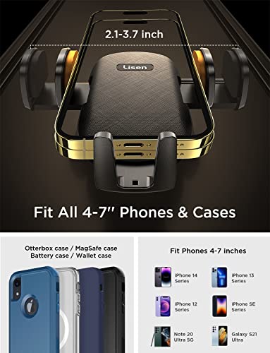 LISEN Adjustable Phone Mount for Car, CD Phone Holder for iPhone Car Holder Mount Ultra Sturdy Vent Cell Phone Mount CD Slot Car Cell Phone Holder for iPhone 14 Samsung S23 All Phones