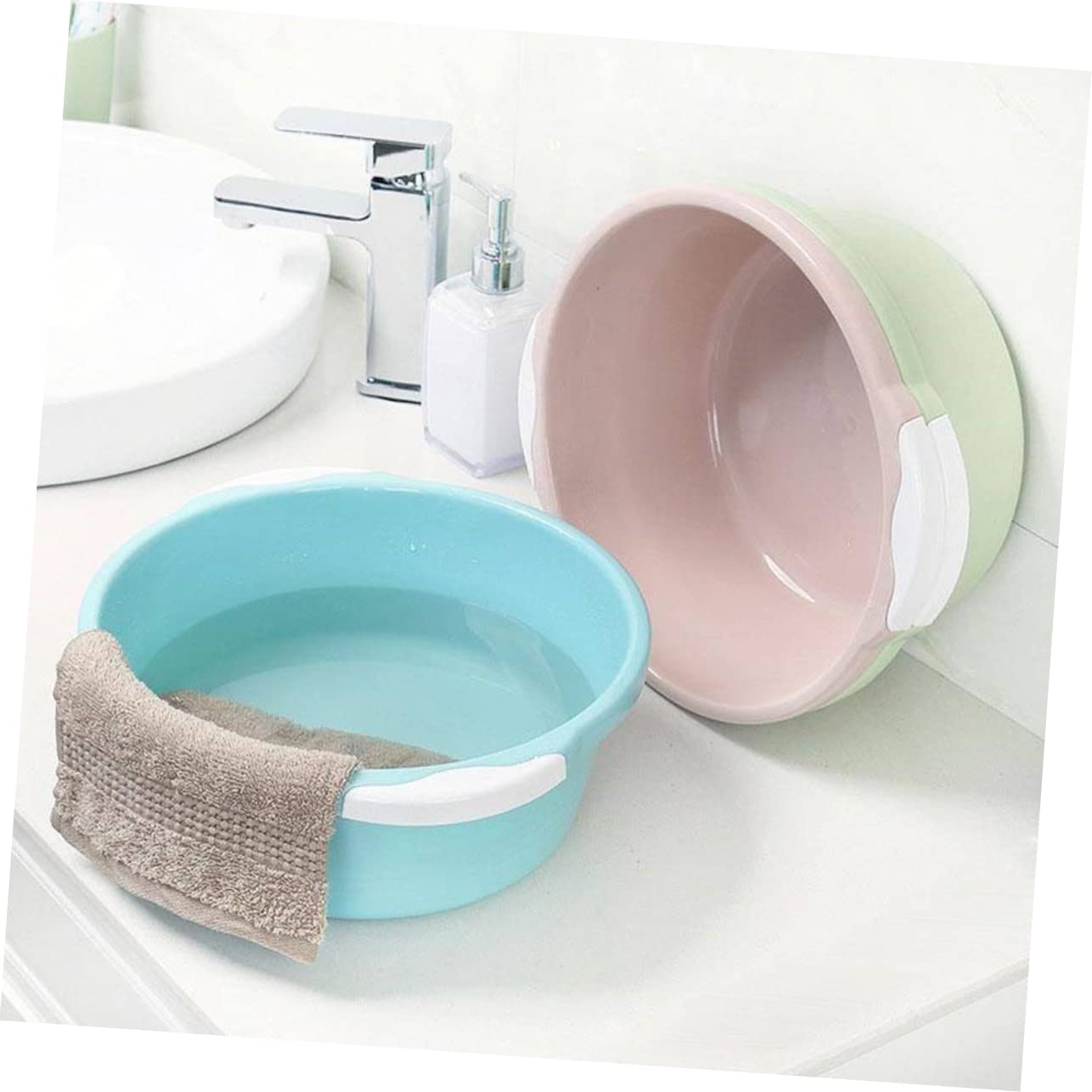 Healeved Washing Basin in 2pcs Home Foot Basin Household Simple Basin Classical Wash Basin Multifunctional for Kitchen Bathroom