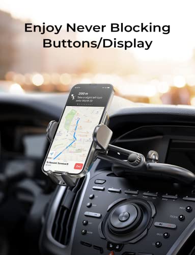 LISEN Adjustable Phone Mount for Car, CD Phone Holder for iPhone Car Holder Mount Ultra Sturdy Vent Cell Phone Mount CD Slot Car Cell Phone Holder for iPhone 14 Samsung S23 All Phones