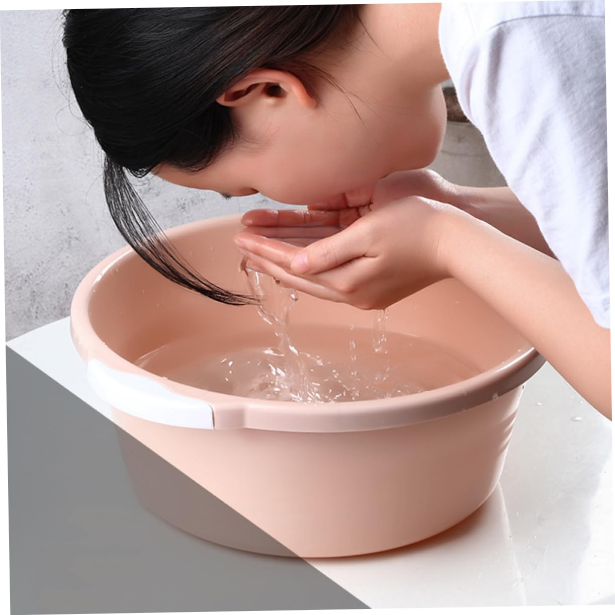 Healeved Washing Basin in 2pcs Home Foot Basin Household Simple Basin Classical Wash Basin Multifunctional for Kitchen Bathroom