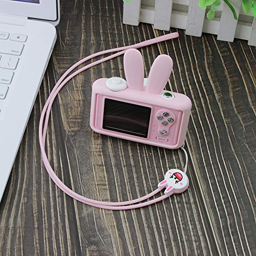 Kids Camera with Pink Rabbit Protective Case, 2 Inch HD Screen Camera for Kids, Childrenâs Selfie Camera, Multifunction Camera Including 16G Memory Card(Pink)