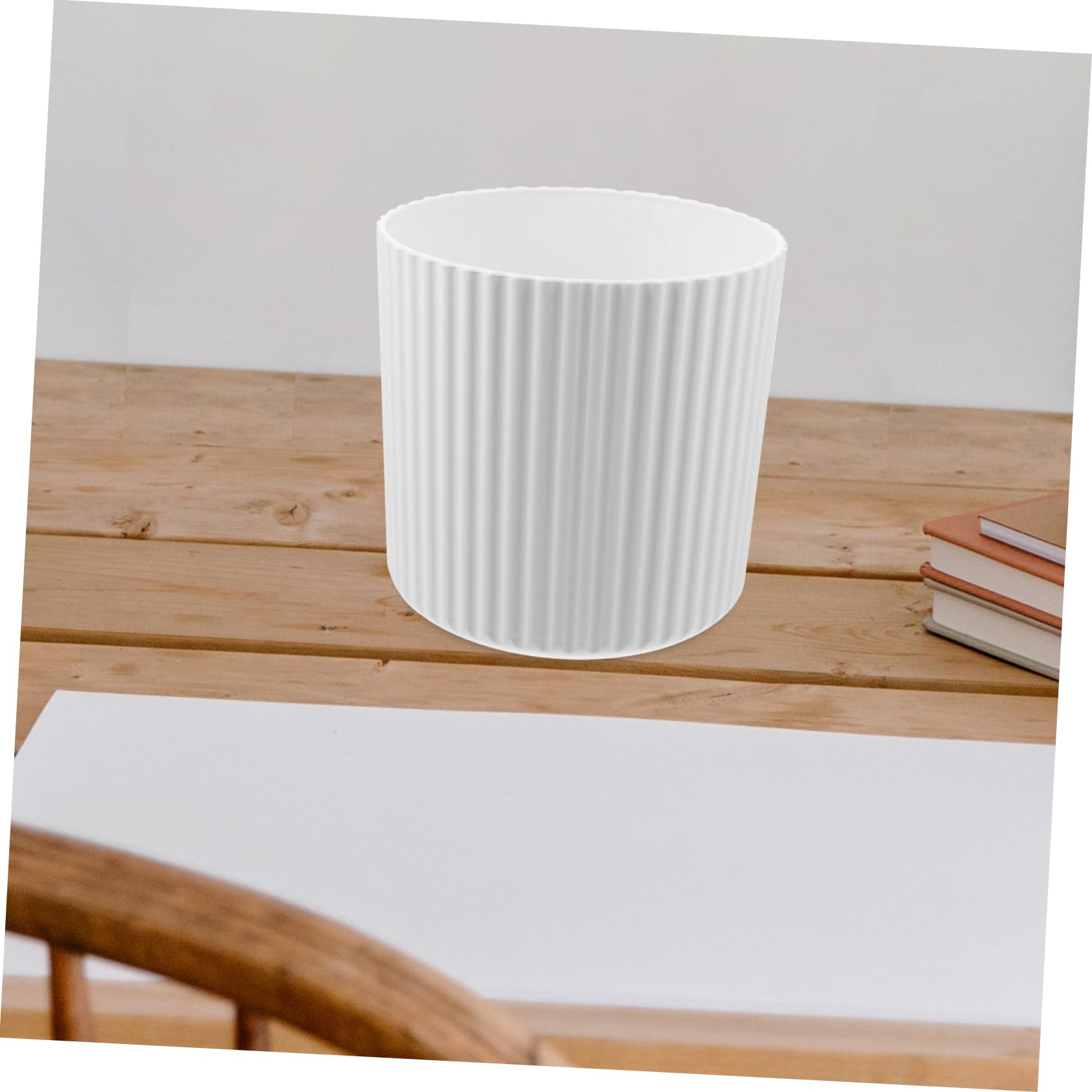 Didiseaon Kitchen Trash Can Bins Garbage Cans for Kitchen Mini Trash Can Bedroom Trash Can Kitchen Table Garbage Container Waste Bin Plastic Small Trash Can Household Simple White