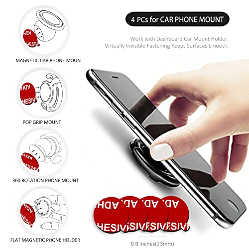 PKYAA 8 Pack Sticky Adhesive Compatible with Socket Base, Double-Sided Replacement Tape for Collapsible Grip & Stand Back, 4pcs Sticker Pads for Car Magnetic Phone Holder