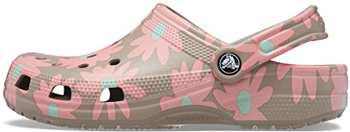 Crocs Unisex Classic Seasonal Print Clogs, Mushroom/Multi Flower, Numeric_9 US Men