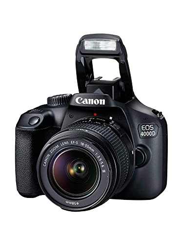 Canon EOS 4000D / Rebel T100 DSLR Camera with 18-55mm Lens + Creative Filter Set, EOS Camera Bag + Sandisk Ultra 64GB Card + 6AVE Electronics Cleaning Set, and More (International Model) (Renewed)
