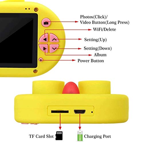 LKYBOA Kids Camera Toys for 3-12 Year Old, Children's Digital Camera Games Camera Video with Protective Bag for Children Birthday Gift (Color : A)