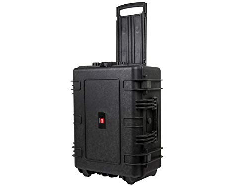 Monoprice Weatherproof / Shockproof Hard Case with Wheels - Black IP67 level dust and water protection up to 1 meter depth with Customizable Foam, 25" x 19" x 11"