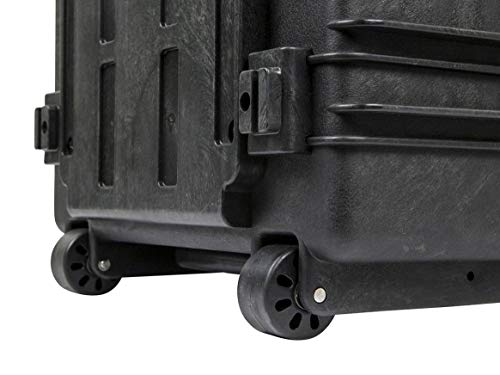 Monoprice Weatherproof / Shockproof Hard Case with Wheels - Black IP67 level dust and water protection up to 1 meter depth with Customizable Foam, 25" x 19" x 11"
