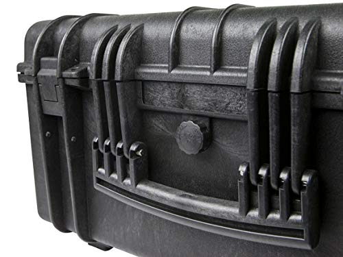 Monoprice Weatherproof / Shockproof Hard Case with Wheels - Black IP67 level dust and water protection up to 1 meter depth with Customizable Foam, 25" x 19" x 11"