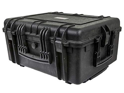 Monoprice Weatherproof / Shockproof Hard Case with Wheels - Black IP67 level dust and water protection up to 1 meter depth with Customizable Foam, 25" x 19" x 11"