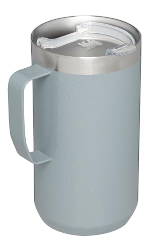 Stanley Stay Hot Camp Mug - Durable 18/8 Stainless Steel Insulated Mug - Splash-Free Tritan™ Drink-Thru Lid - 24 OZ - Hammertone Silver