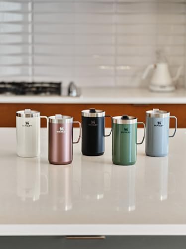 Stanley Stay Hot Camp Mug - Durable 18/8 Stainless Steel Insulated Mug - Splash-Free Tritan™ Drink-Thru Lid - 24 OZ - Hammertone Silver