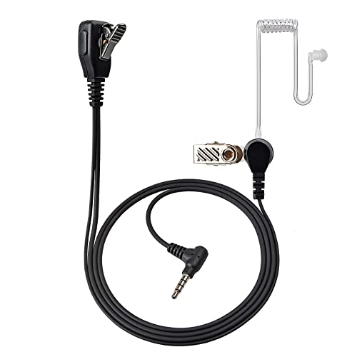 UAYESOK Acoustic Tube Walkie Talkie Earpiece with Mic PTT for YAESU Vertex FT-60 FT-60R FT-70 FT-70DR FT-1DR FT3DR VX-10 VX-110 VX-150 VX-400 Retevis RB15 RT40B